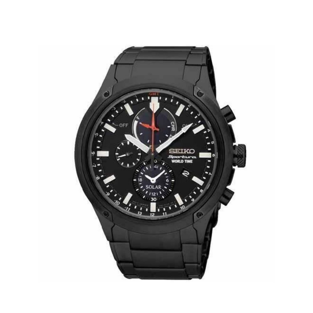 Seiko Sportura Solar World Time Chronograph - SSC481P1 (New)